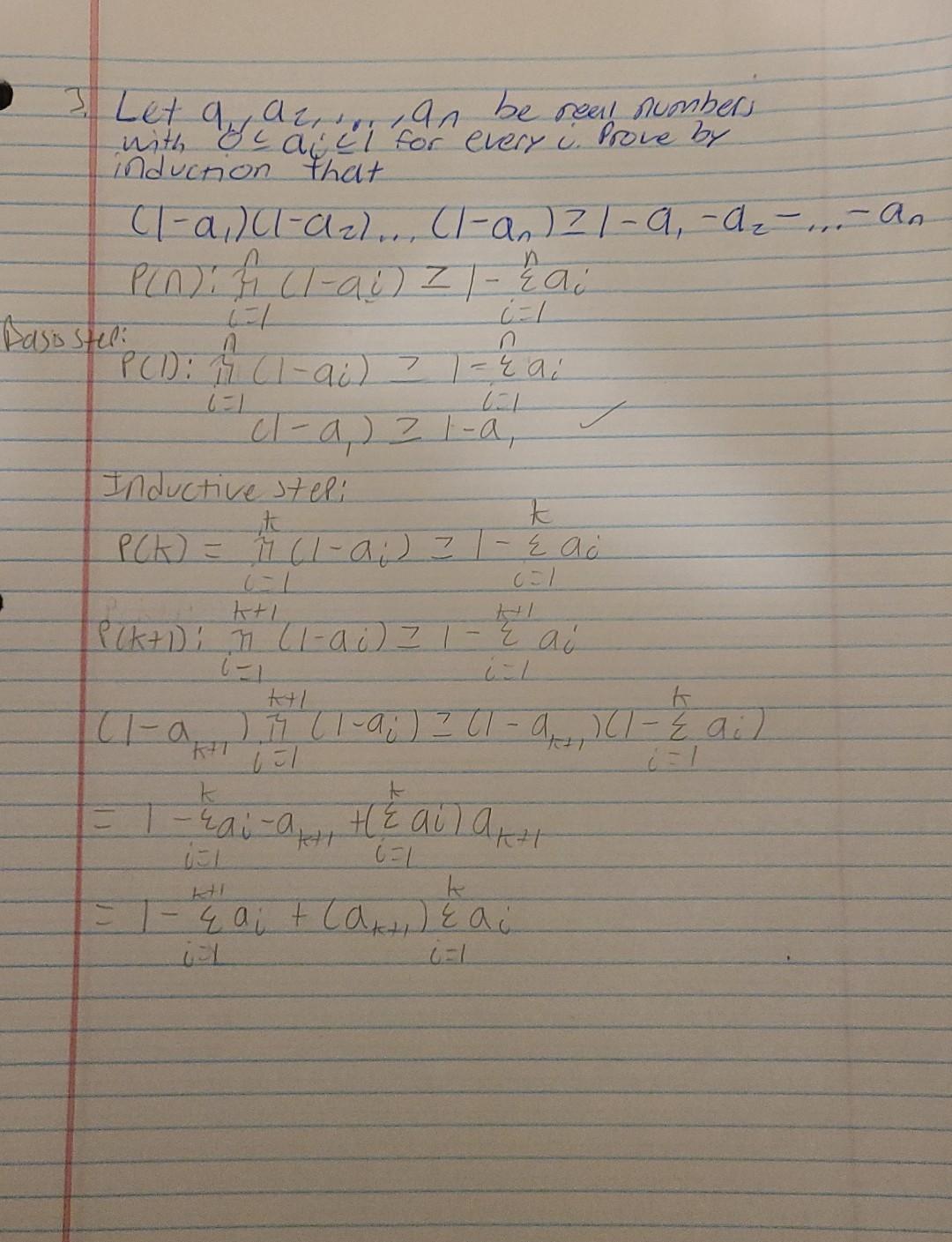 Solved 3. Let aja2,i,an be reer numbers with ob ≤a4≤1 for | Chegg.com