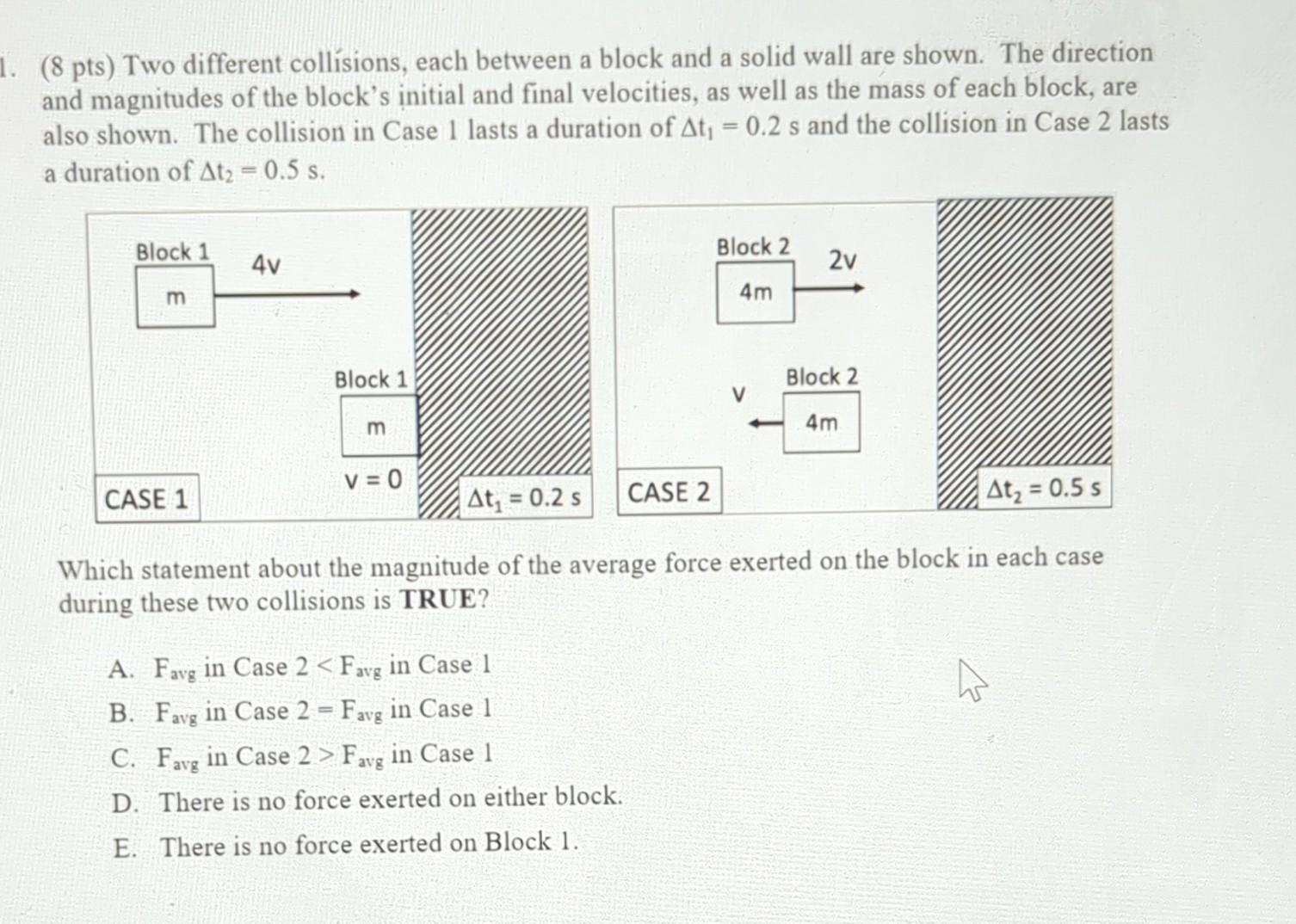 Solved ( 8 pts) Two different collísions, each between a | Chegg.com