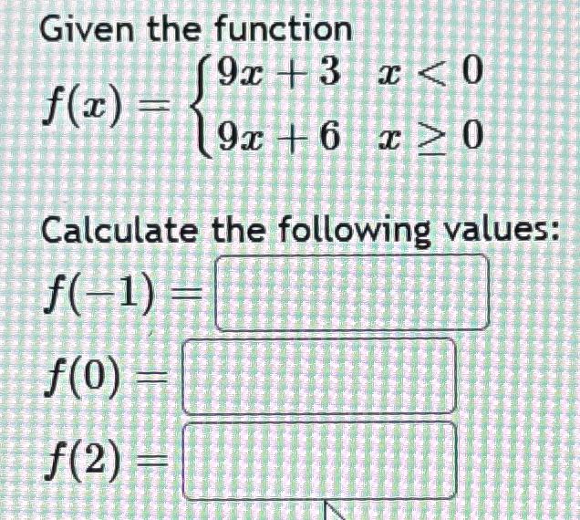 Solved Given the functionf(x)={9x+3,x