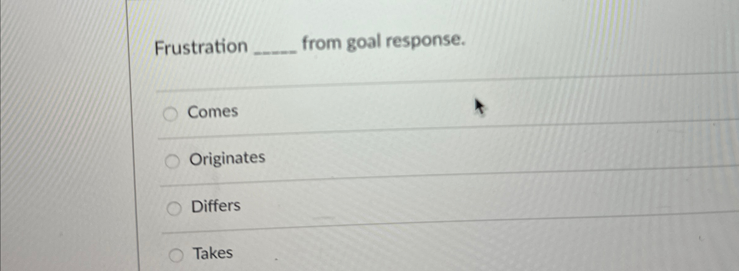 Solved Frustration q, ﻿from goal | Chegg.com
