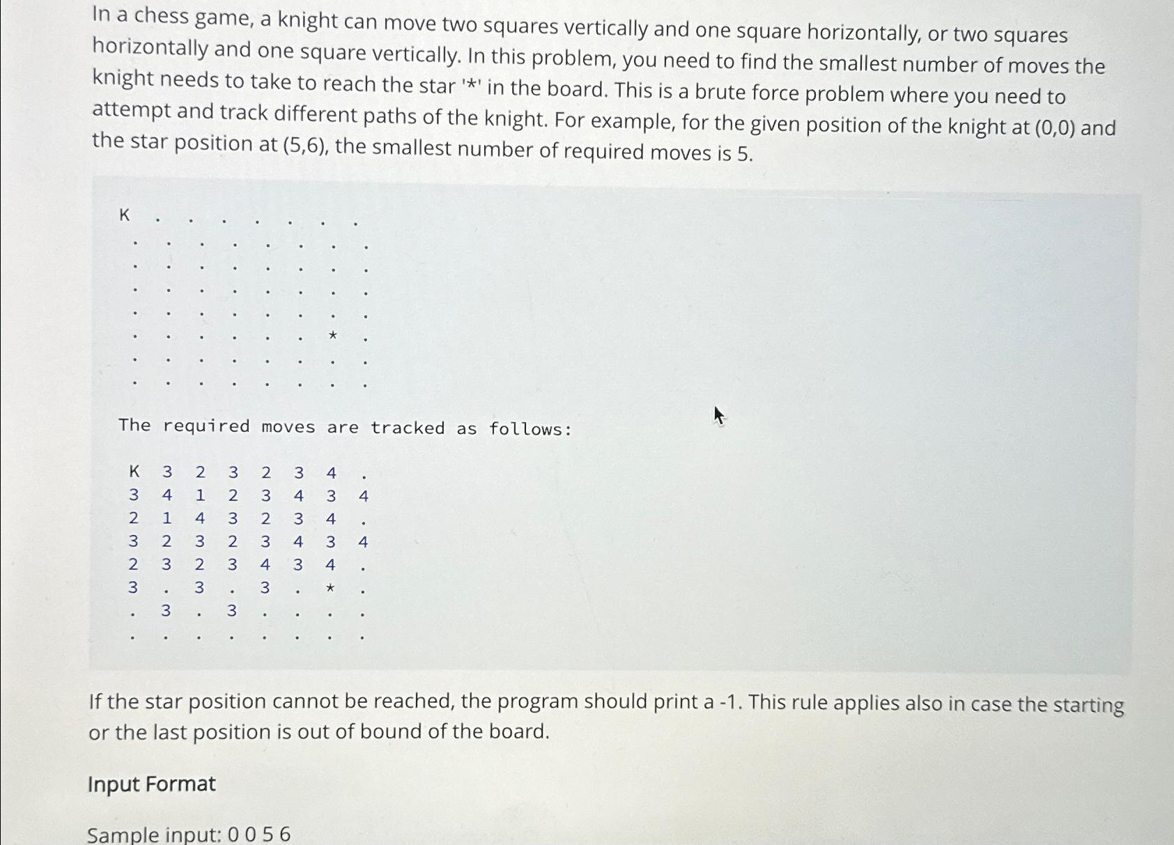 Solved In a chess game, a knight can move two squares | Chegg.com