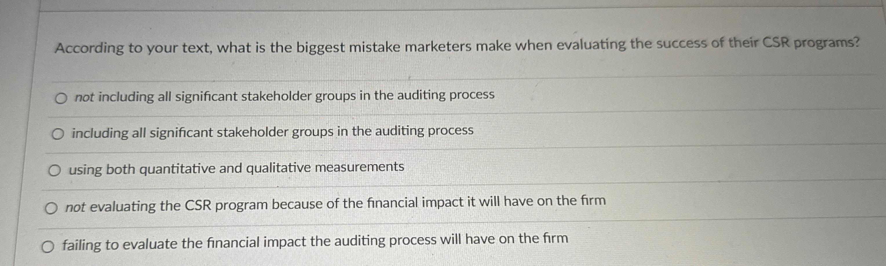 Solved According to your text, what is the biggest mistake | Chegg.com