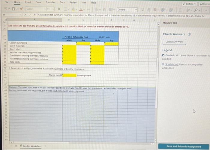 Solved Preparing a Make or Buy Analysis Alanco, Inc. | Chegg.com