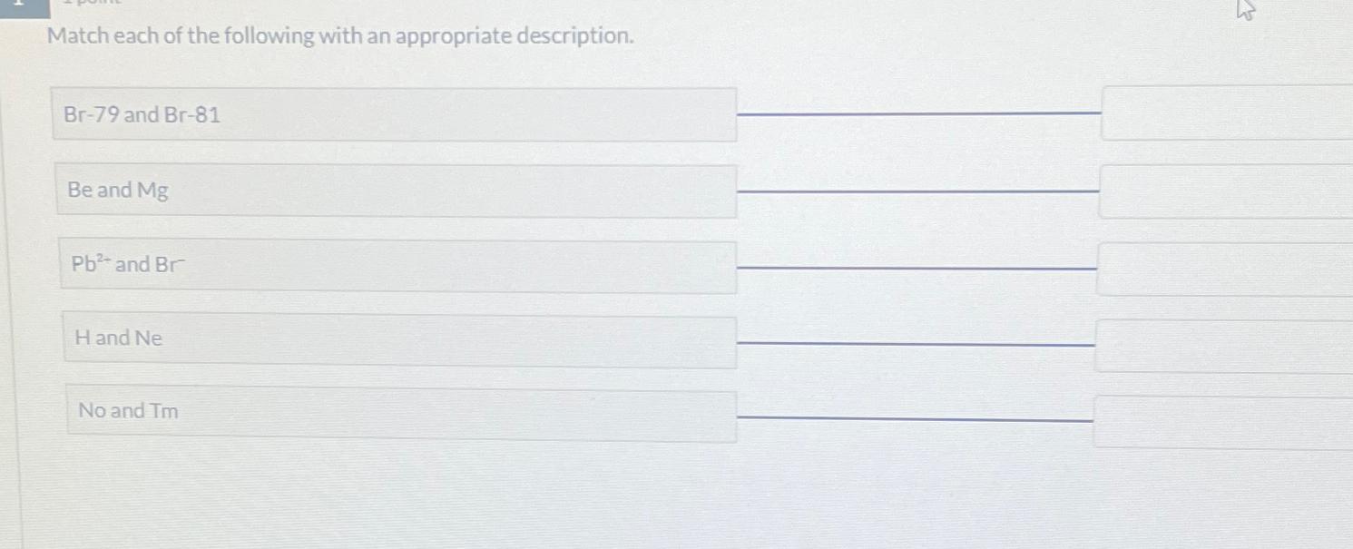 Solved Match each of the following with an appropriate | Chegg.com