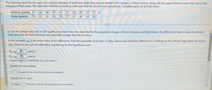 Solved The following data lists the ages of a random | Chegg.com
