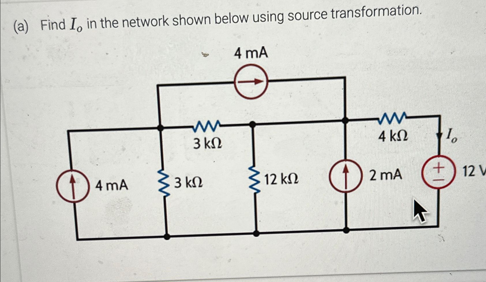 Solved (a) ﻿Find Io ﻿in the network shown below using source | Chegg.com