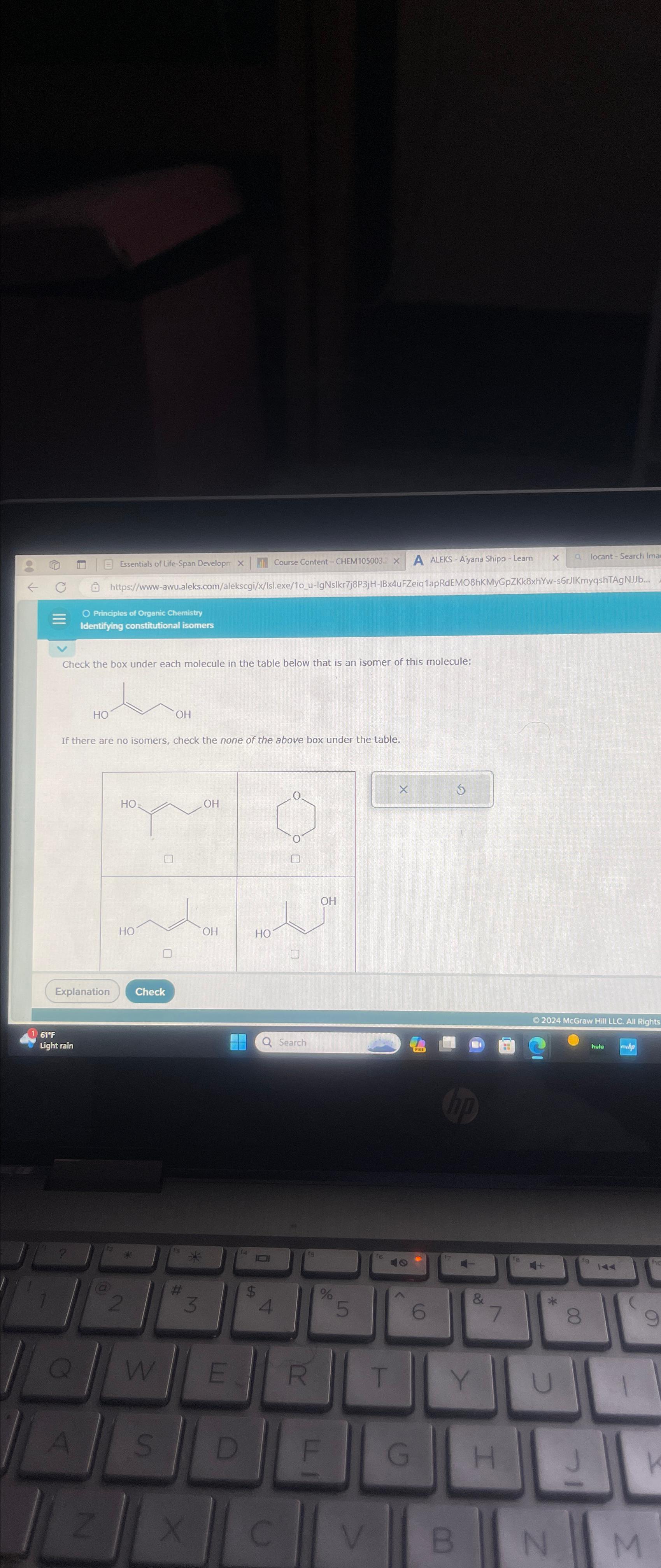 Solved Principles of Organic ChemistryIdentifying | Chegg.com
