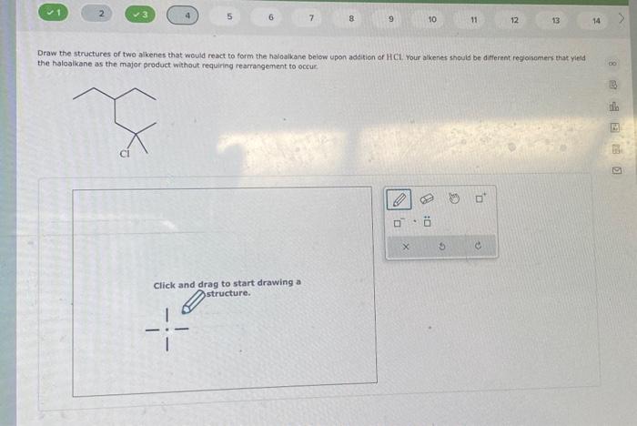 Solved Draw the structures of two alkenes that would react | Chegg.com