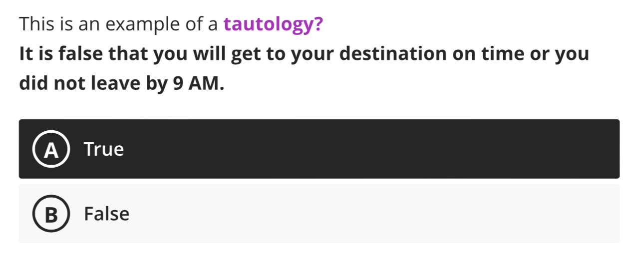 Solved This is an example of a tautology?It is false that | Chegg.com