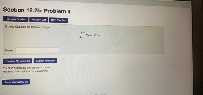 Solved Section 122b Problem 4 Previous Problem Problem 2129