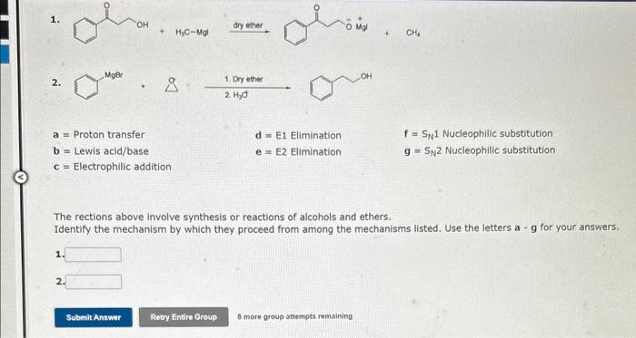 Solved 2. 165∘H2PO4 a= Proton transfer d=E1 Elimination | Chegg.com