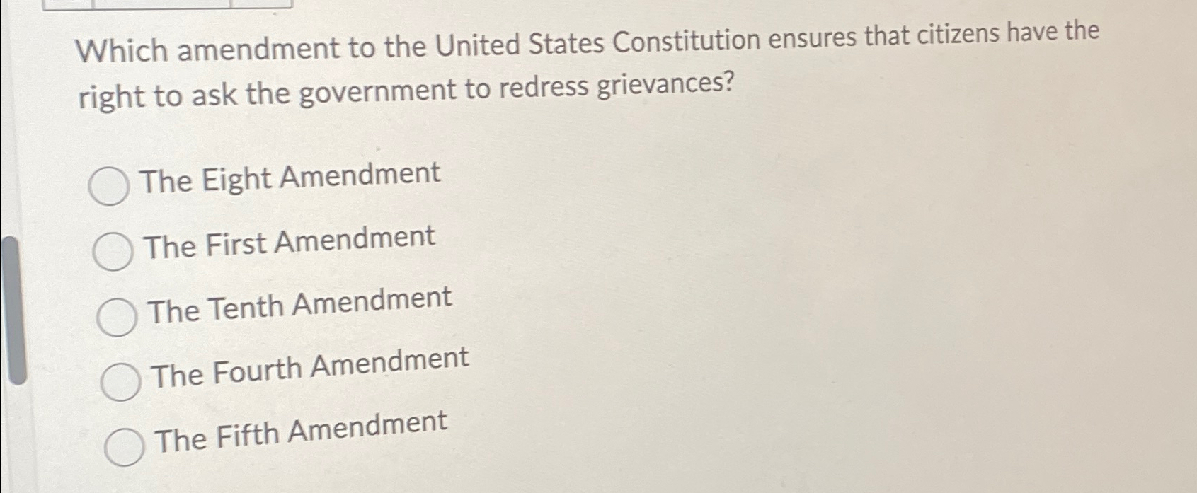 Solved Which amendment to the United States Constitution | Chegg.com
