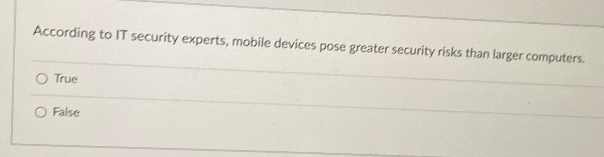 Solved According to IT security experts, mobile devices pose | Chegg.com