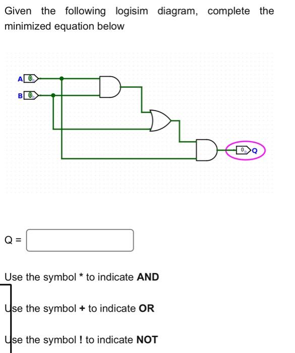 Solved Given the following logisim diagram, complete the | Chegg.com