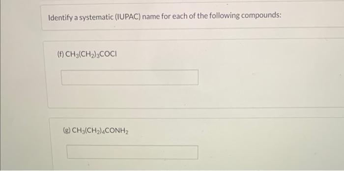 Solved Identify a systematic (IUPAC) name for each of the | Chegg.com