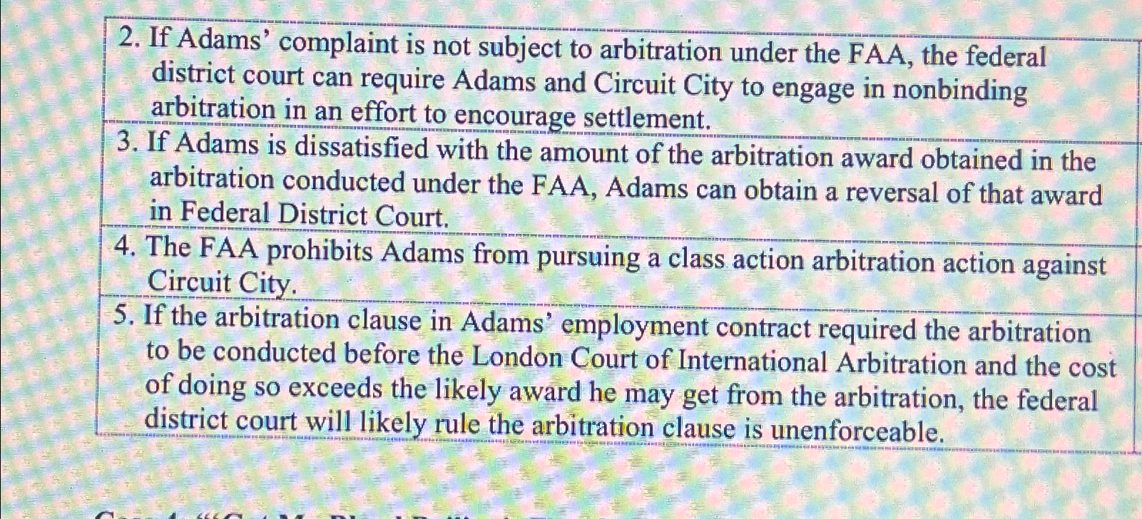 Solved If Adams' complaint is not subject to arbitration | Chegg.com