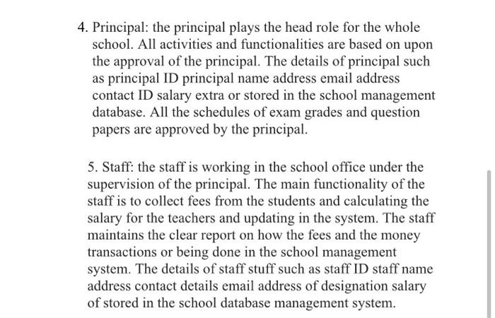 Solved I want an ERD DIAGRAM for the following school | Chegg.com