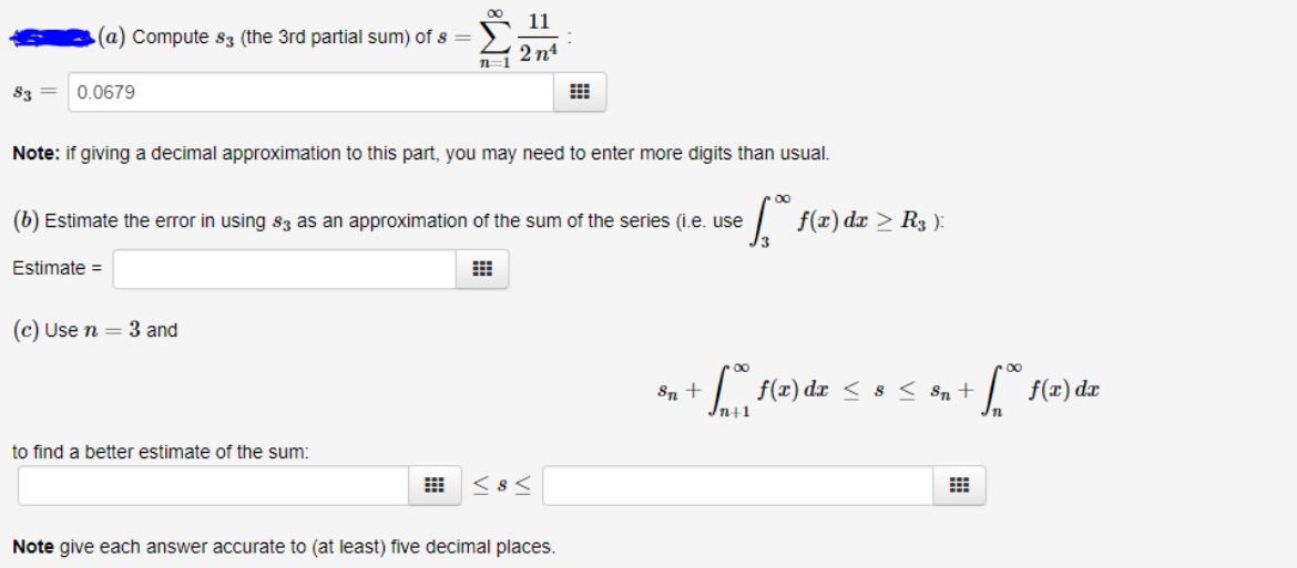 Solved =>(a) ﻿Compute s3 (the 3rd partial sum) ﻿of | Chegg.com