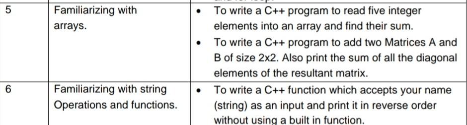 Solved 5 Familiarizing with arrays. To write a C++ program | Chegg.com