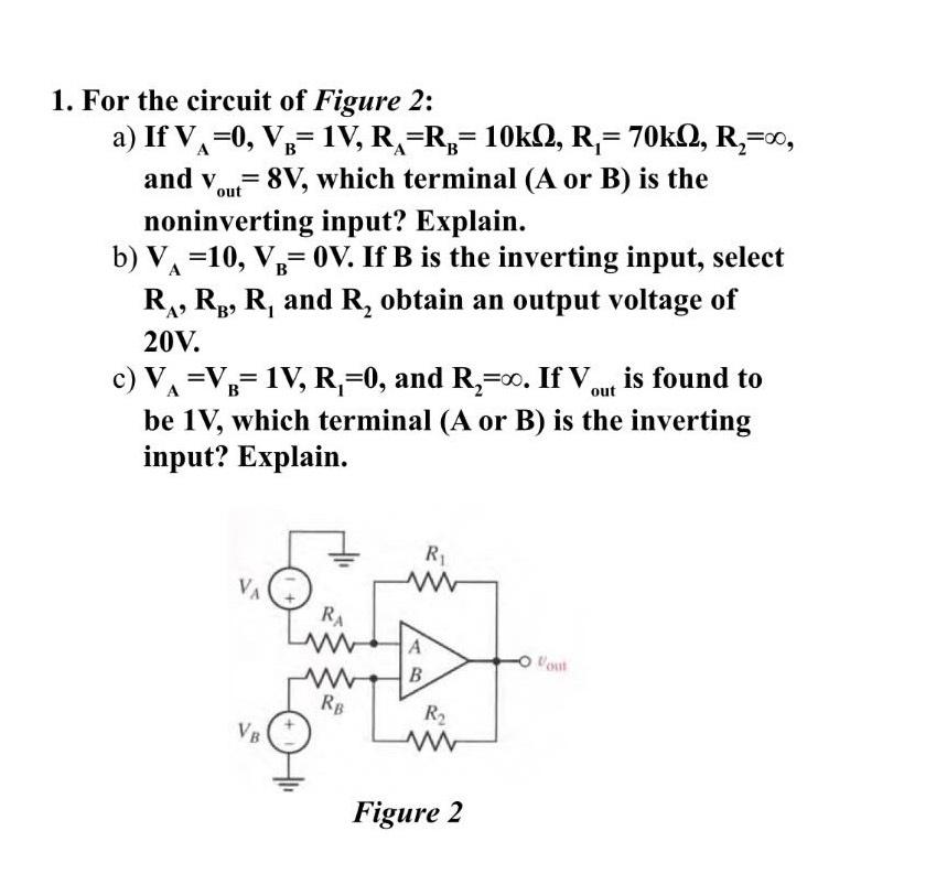 Solved For the circuit of Figure 2:a) ﻿If | Chegg.com