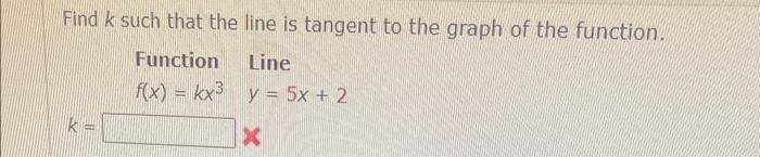Solved Find k such that the line is tangent to the graph of | Chegg.com Solved Find k such that the line is tangent to the graph of | Chegg.com