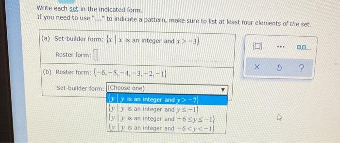 Solved Write each set in the indicated form. If you need to | Chegg.com