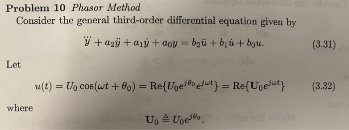 Solved Problem 10 Phasor Method Consider the general | Chegg.com