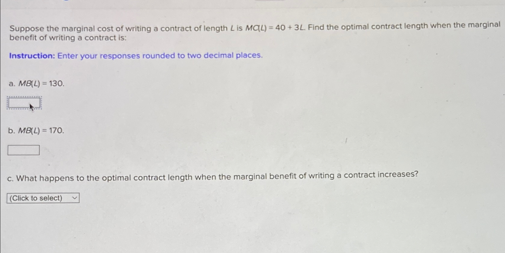 Solved Suppose the marginal cost of writing a contract of | Chegg.com