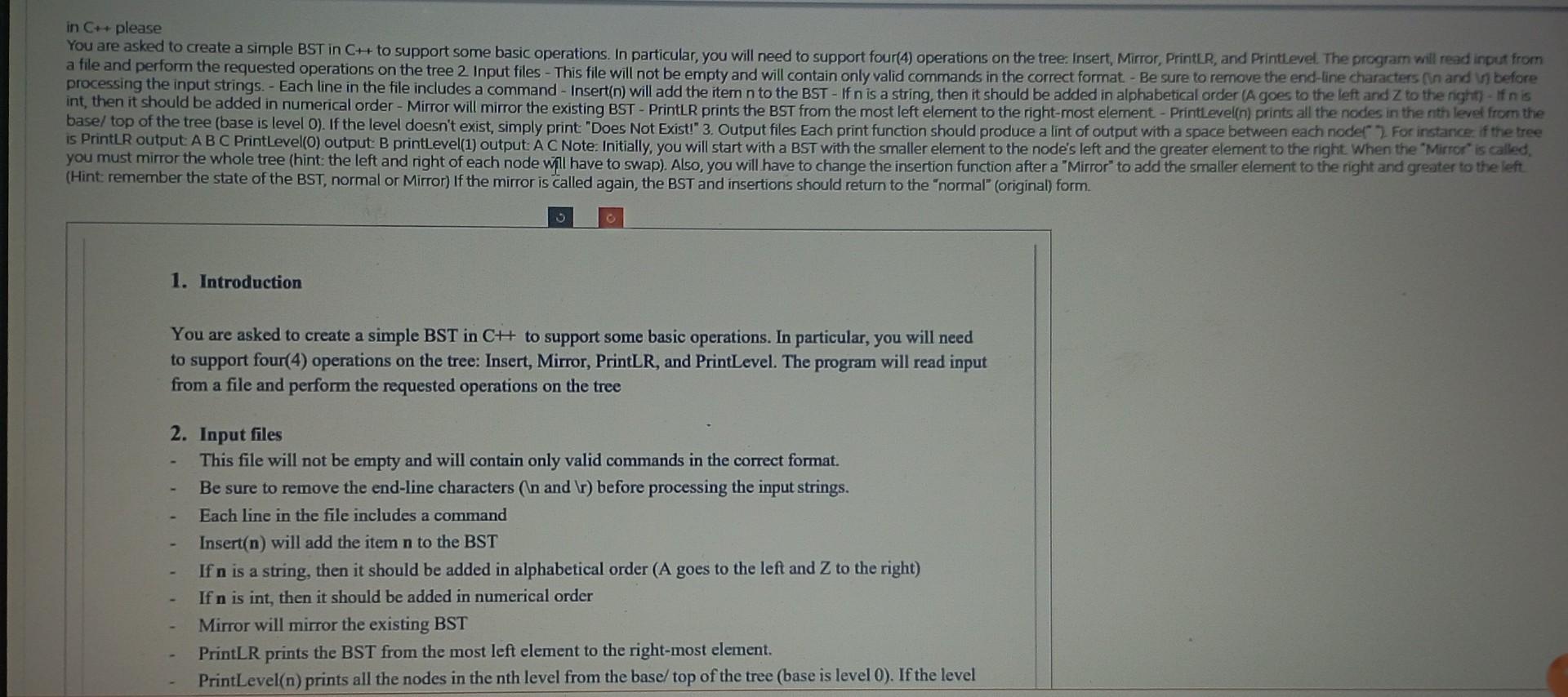 Solved (Hint: remember the state of the BST, normal or | Chegg.com