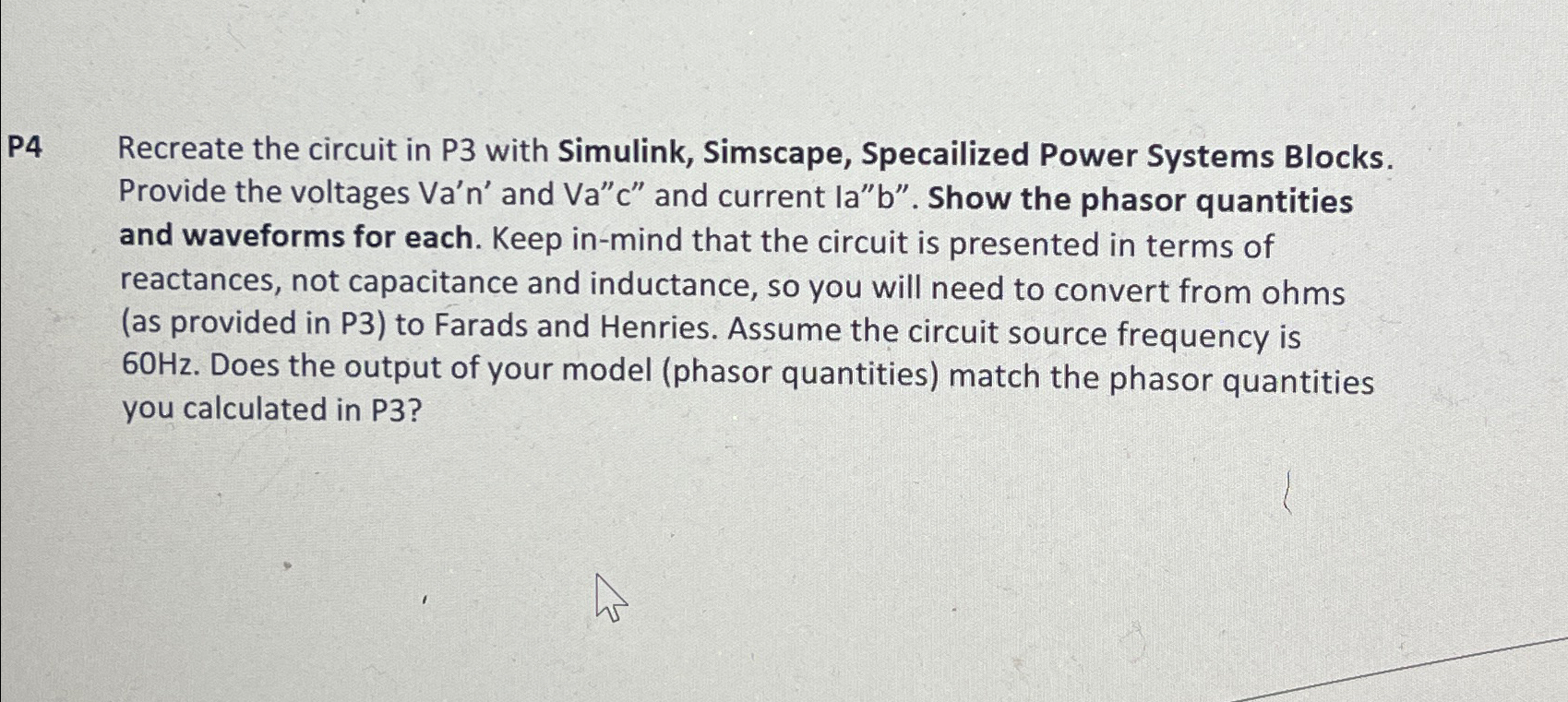 Solved P4 ﻿Recreate the circuit in P3 ﻿with Simulink, | Chegg.com