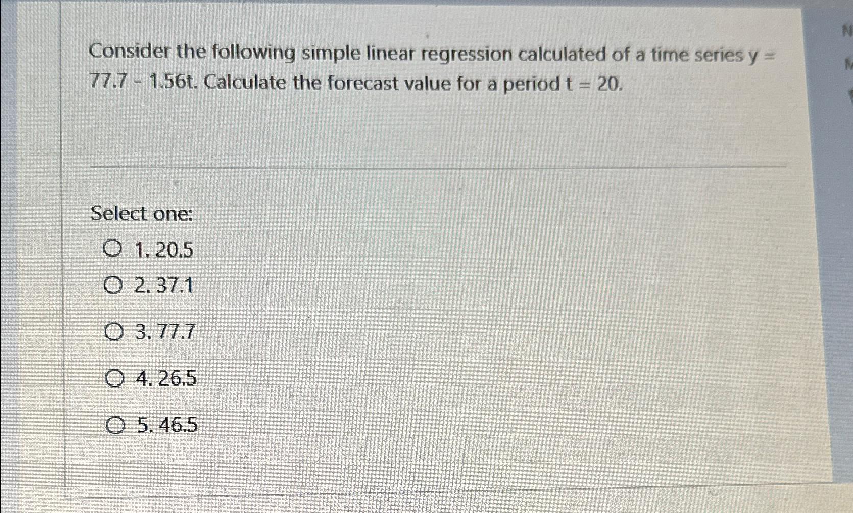 Solved Consider the following simple linear regression | Chegg.com