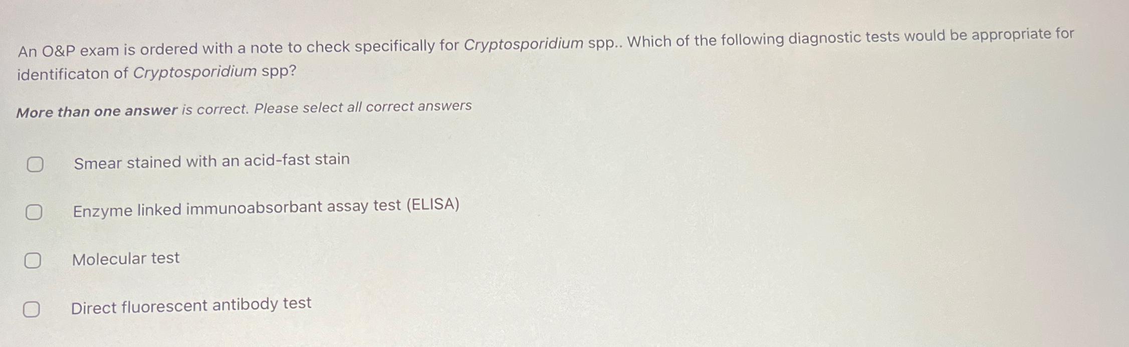 Solved An O&P exam is ordered with a note to check | Chegg.com