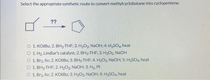 Select the appropriate synthetic route to convert | Chegg.com