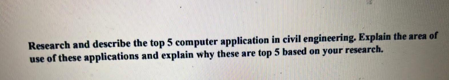 Solved Research and describe the top 5 computer application | Chegg.com