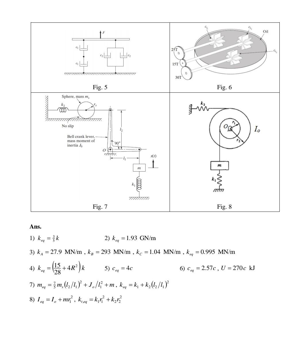 Solved 1) Determine the equivalent spring constant of the | Chegg.com Solved 1) Determine the equivalent spring constant of the | Chegg.com
