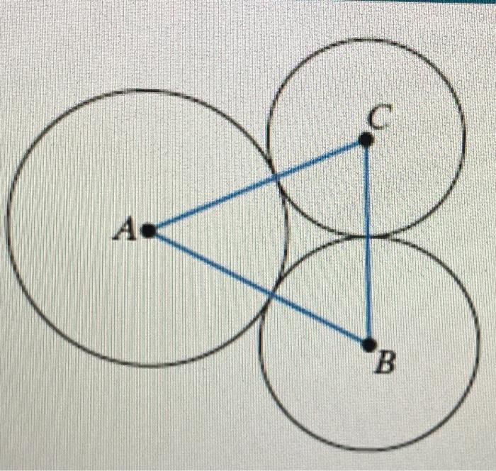 three circles are arranged so that they touch each | Chegg.com