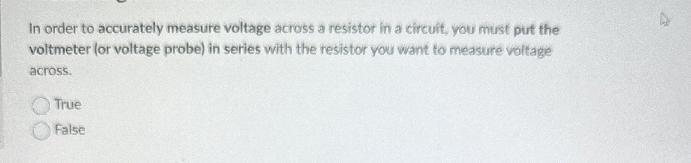 Solved In order to accurately measure voltage across a | Chegg.com