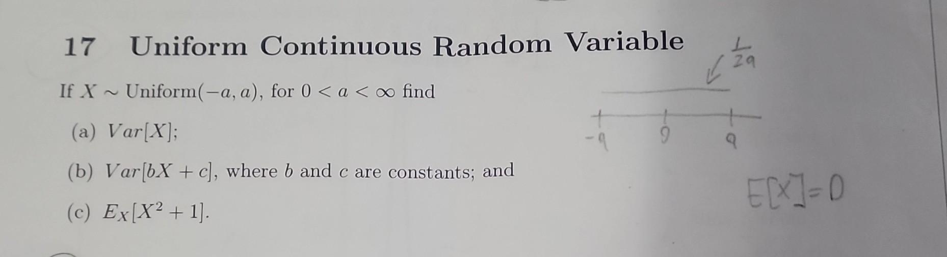 Solved 17 Uniform Continuous Random Variable If