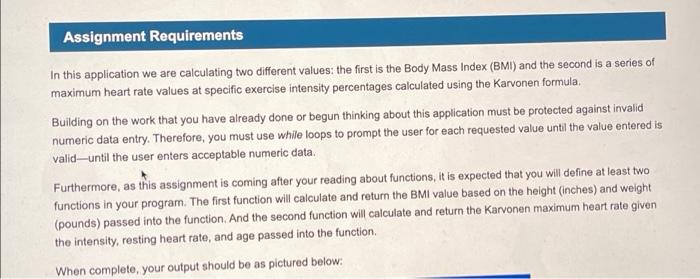 Solved Assignment Requirements In this application we are | Chegg.com