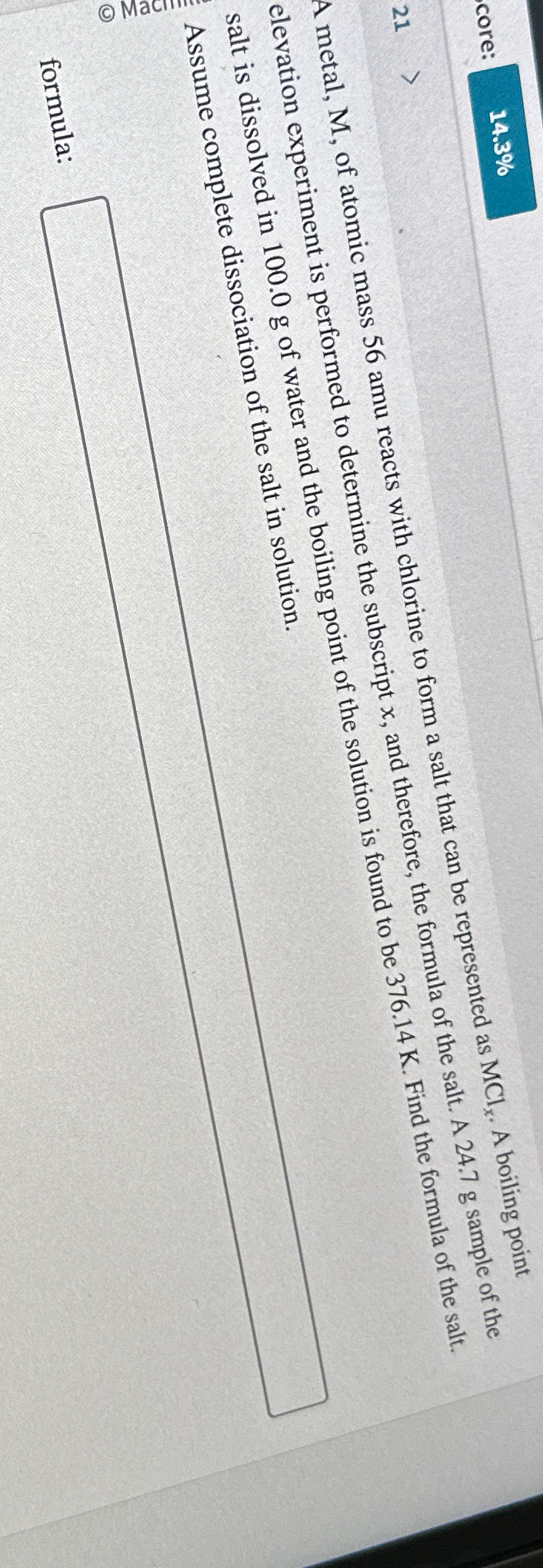 Solved A metal, M, of atomic mass 56a\\\\mu reacts with | Chegg.com