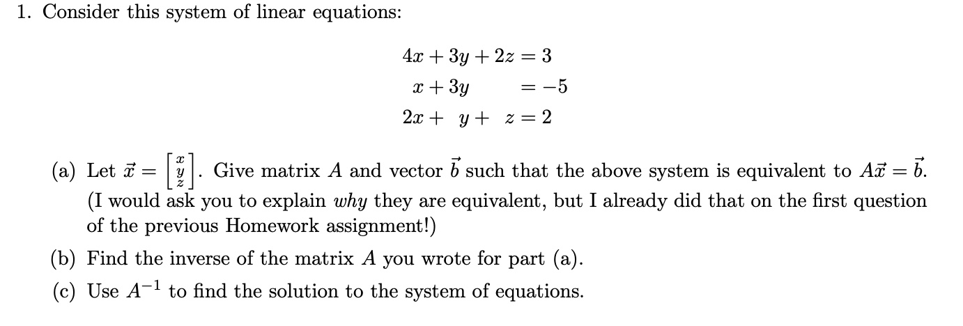 Solved Consider this system of linear | Chegg.com
