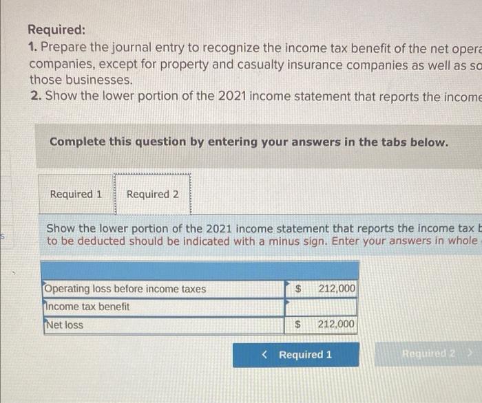 Solved Exercise 16-24 (Algo) Net operating loss carryback | Chegg.com