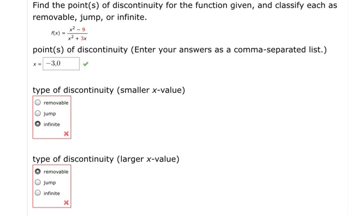 Solved Find the point(s) of discontinuity for the function | Chegg.com