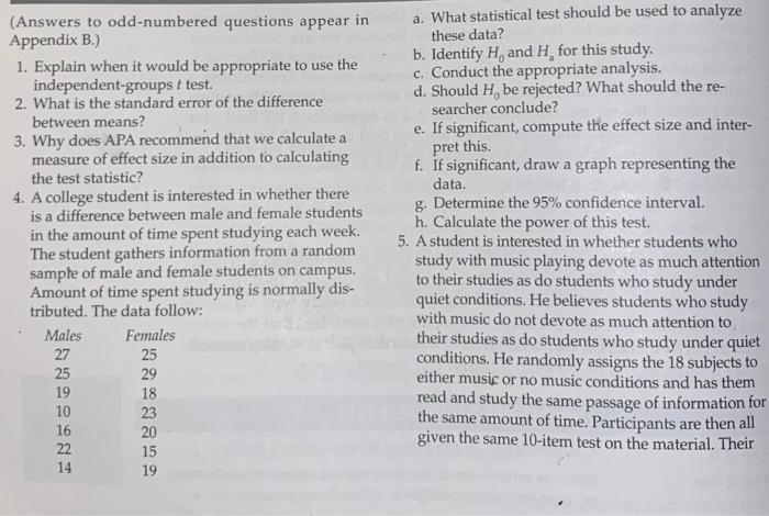 Solved (Answers to odd-numbered questions appear in Appendix | Chegg.com