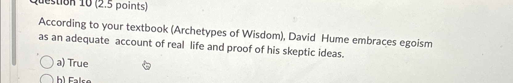 Solved According to your textbook (Archetypes of Wisdom), | Chegg.com