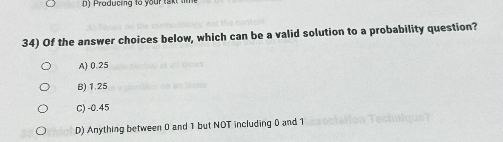 Solved Of the answer choices below, which can be a valid | Chegg.com