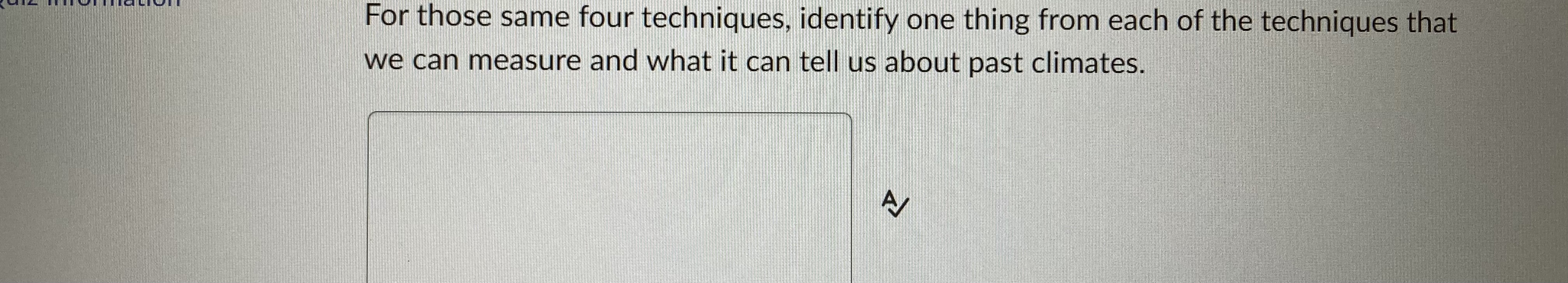 Solved For those same four techniques, identify one thing | Chegg.com
