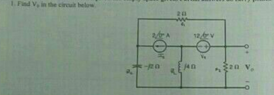 Solved Find V0 ﻿in the circuit below. | Chegg.com