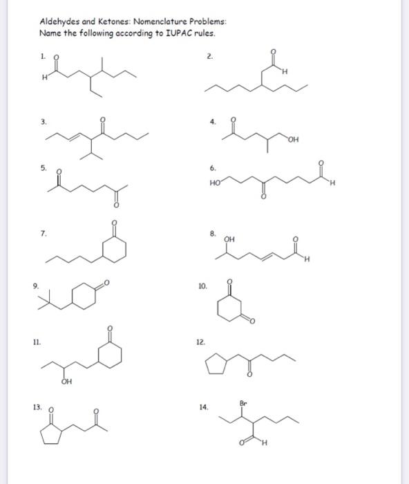 Solved Aldehydes and Ketones: Nomenclature Problems: Name | Chegg.com
