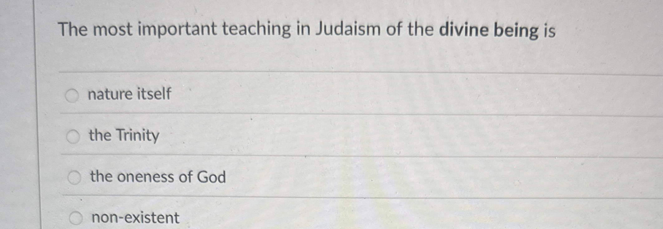 Solved The most important teaching in Judaism of the divine | Chegg.com